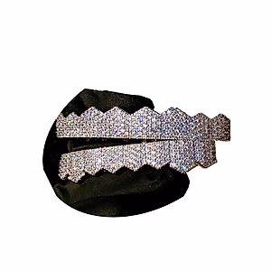 Shop-iGold 14k 1.2 Ct CZ Set 8 Teeth Joker White Grillz for Mouth Top Bottom Hip Hop Teeth Grills for Teeth Mouth Grillz for Mouth Top Bottom Set Barik (Silver)