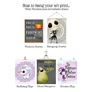 Silly Goose Gifts Nightmare Before Christmas Themed Character Wall Art Decor Baby Nursery Love (Grey Art Set)