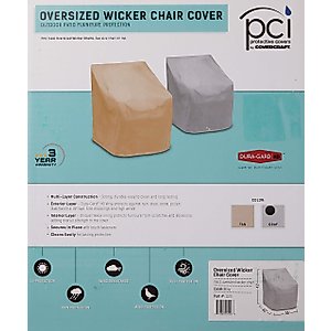 Protective Covers Weatherproof Wicker Chair Cover, Large, Gray - 1120