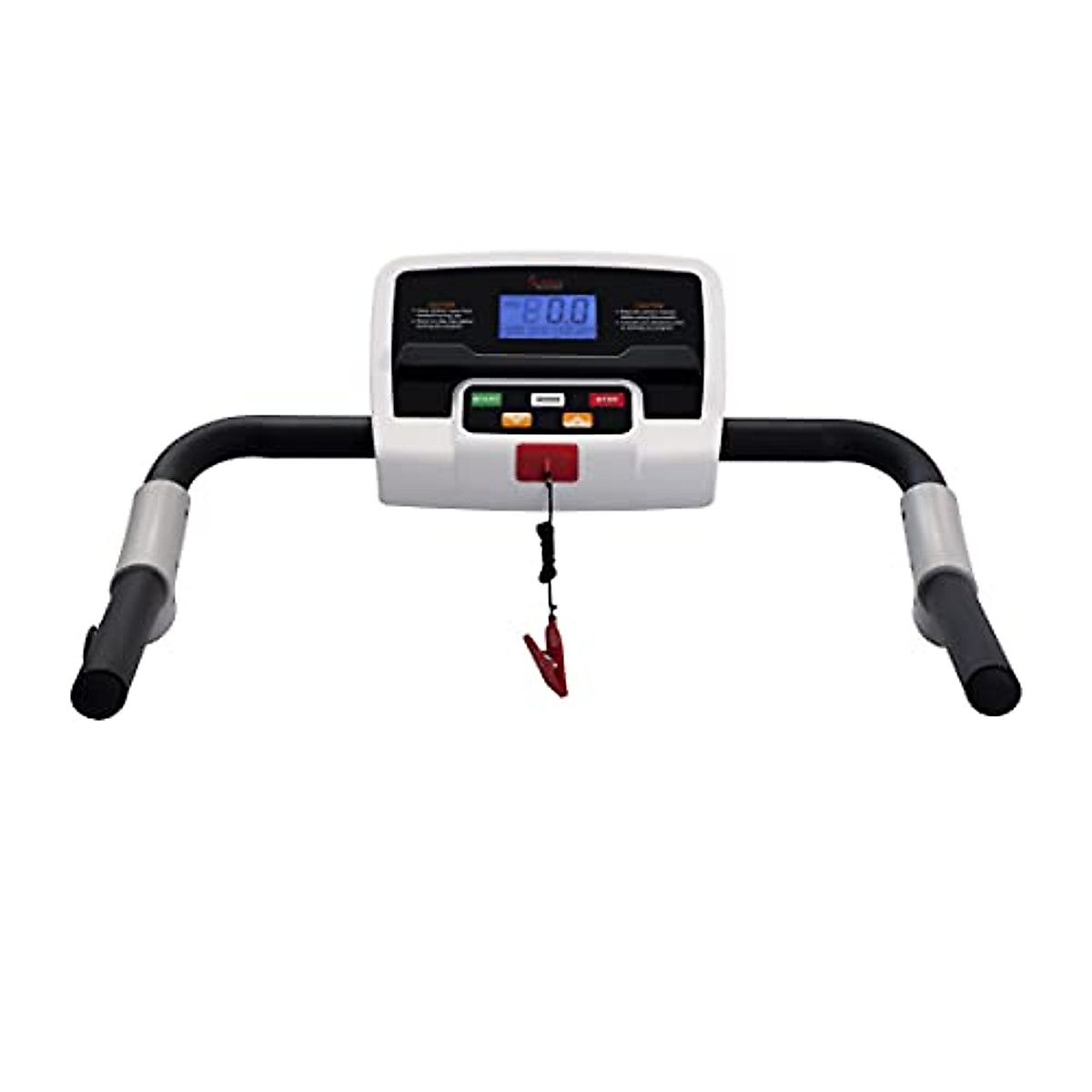 Sunny Health & Fitness SF-T7610 Electric Walking Folding Treadmill with LCD Display and Device Holder, 220 LB Max Weight, White