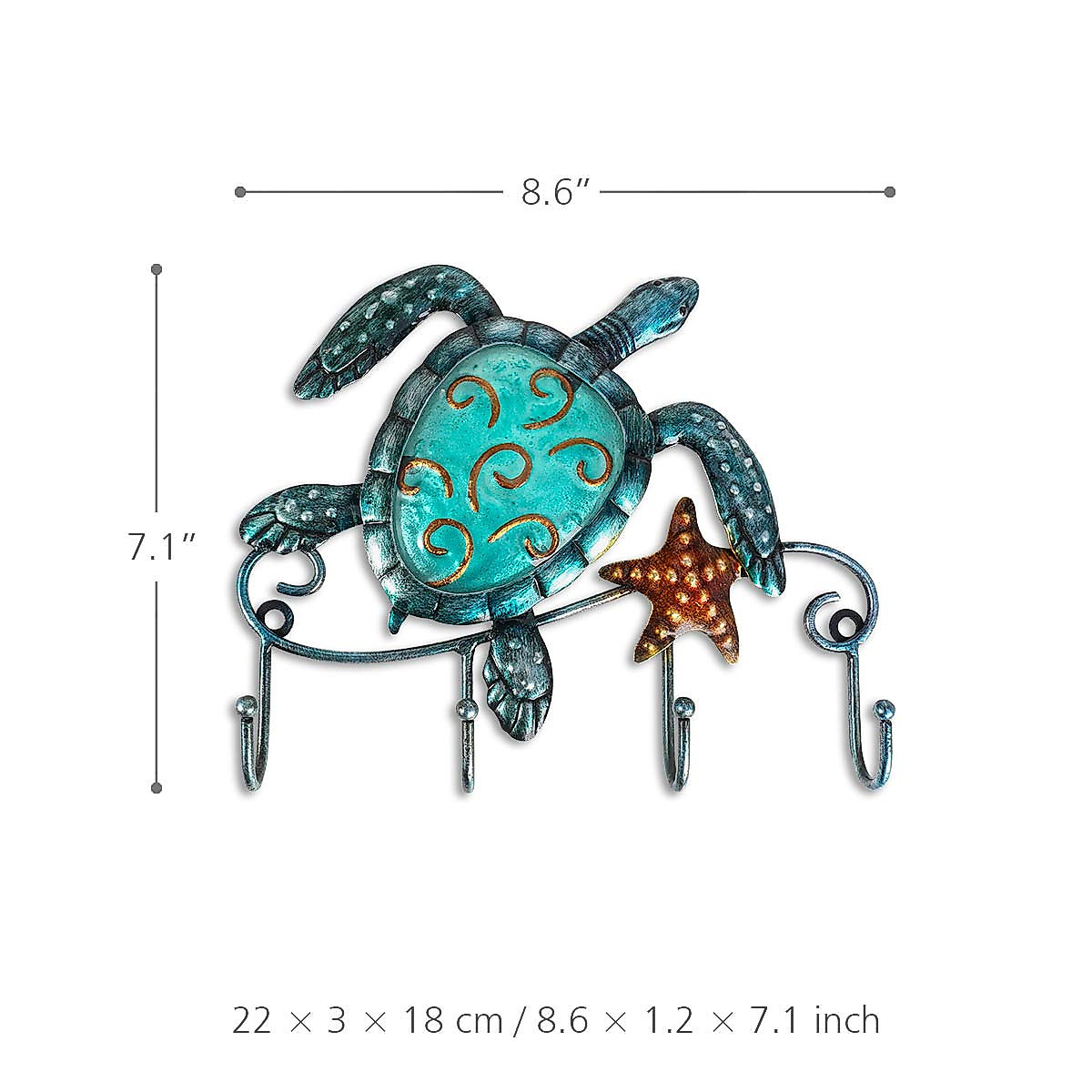 Wall Mounted Key Holder Turtle Wall Hooks Iron Key Hook Rustic Wall Decorative Hook Living Room Bathroom Ornament