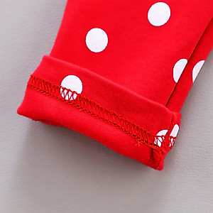 WHBFRG Baby Girl Clothes, 2 Pieces Long Sleeved Cute Toddler Infant Outfits Kids Tops and Pants Set(18-24 Months,Red)