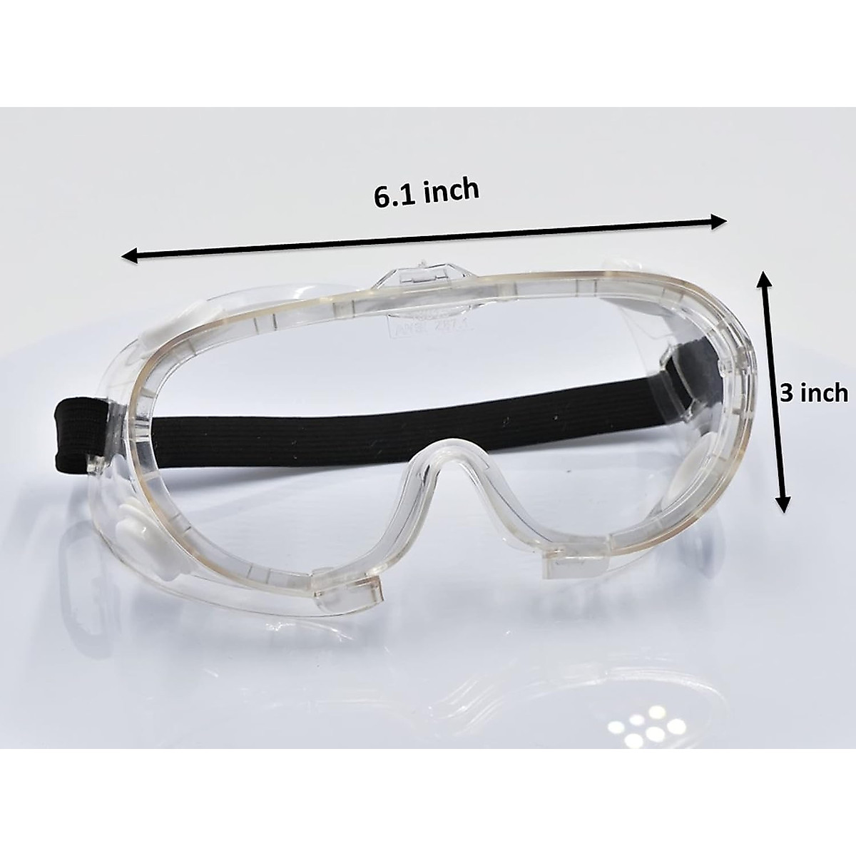 Protective Safety Goggles, Clear Lens & Anti Fog, Adjustable Head Belt Lightweight & Durable, 1 Pack