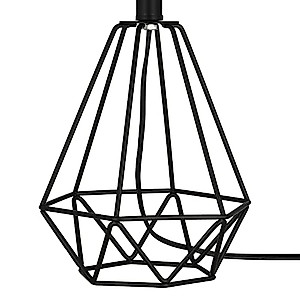 Catalina 22771-001 Mid-Century Modern Open Metal Cage Table Desk Lamp, 17.25", Matte Black