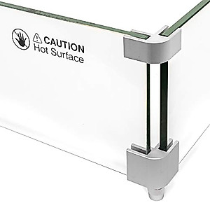 Barton Fire Pit Wind Guard 20" x 20" inch Fire Pit Tempered Glass 8mm Thickness Square Wind Guard Fence Wind-Resistant Wind Screens