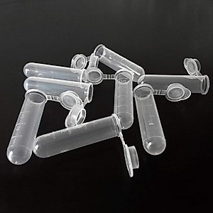 GBSTORE 50 Pcs 5ML Plastic Microcentrifuge Tubes Vial Sample Container, Centrifuge Tube with Graduated and Snap Cap,for Sample Storage Container Fragrance Beads Liquid
