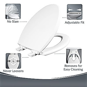 Bio Bidet by Bemis Kendall Bidet Bundle, Slow-Close Never Loosen Toilet Seat with Perfect Fit, Fresh Water Spray, Non-Electric, Easy to Install Bidet, ELONGATED, Bone