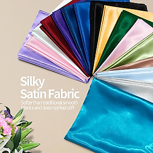 Homiest White Satin Fabric by The Yard, 1 Yard x 58 Inch Charmeuse Satin Fabric Silky & Shiny Cloth Fabric, Smooth Bridal Satin Fabric for Wedding Dress, Clothing Making, DIY Crafts, Sewing