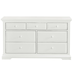 Evolur Parker Double Dresser, Winter White, 54x20.3x32 Inch (Pack of 1)