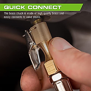 ARCAN Professional Tools Digital Tire Inflator and Gauge with Valve Core Remover, 3-200 PSI Range, Digital Display Screen with PSI/BAR/KPA/KGF Readings, Dual AAA Battery Powered (ADTIAG)