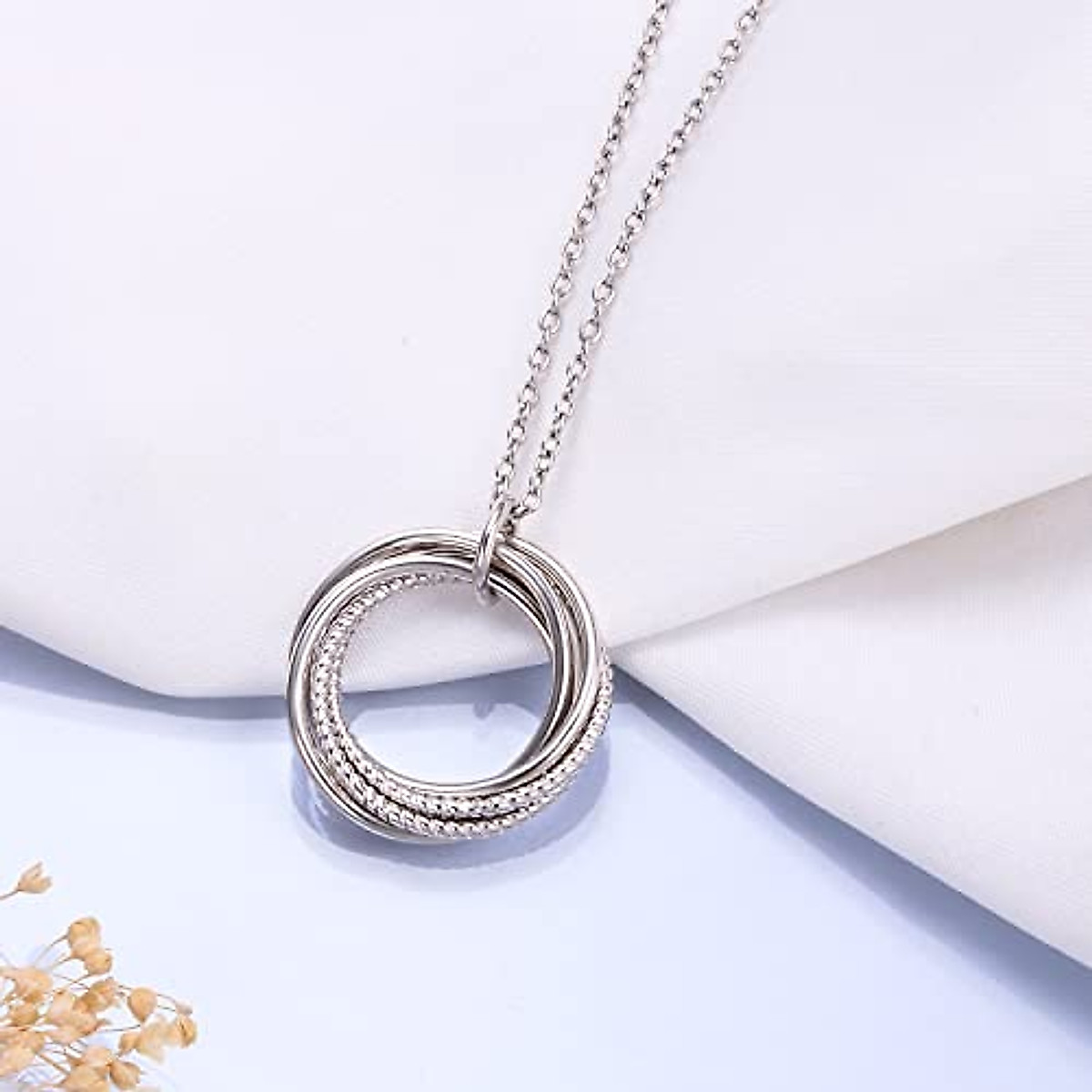YinShan 60th Birthday Gifts for Women, Sterling Silver 6 Decade Jewelry Gifts Ideas, 60th Birthday Necklace Gifts for Her