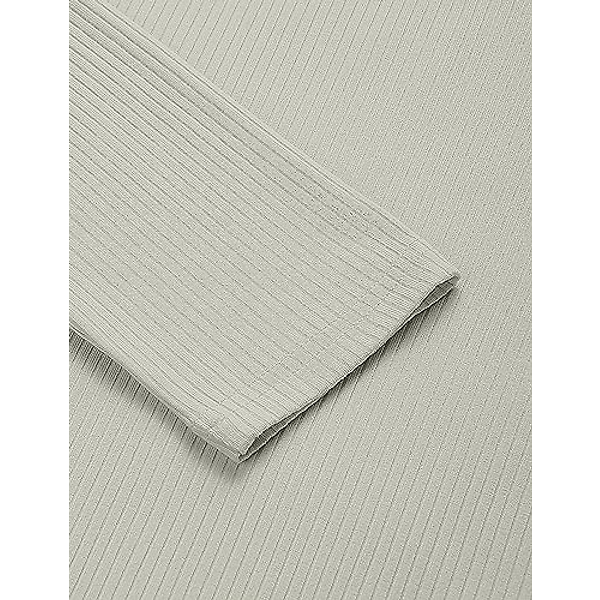 MEROKEETY Women Long Sleeve Slim Fit Crop Shirt Ribbed Knit Tops Casual Round Neck Y2K Tees Grey Small