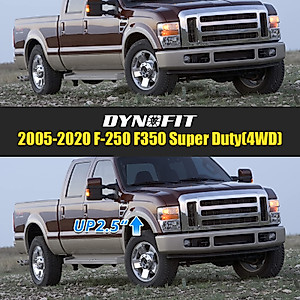 dynofit 2.5" Leveling Lift Kit for 2005-2020 F-250 F350 Super Duty(4WD),2.5 Inch Solid Front Struct Spacers+Shock Extenders for 05-20 Heavy Duty(HD) F250 350 Coil Spring Suspension