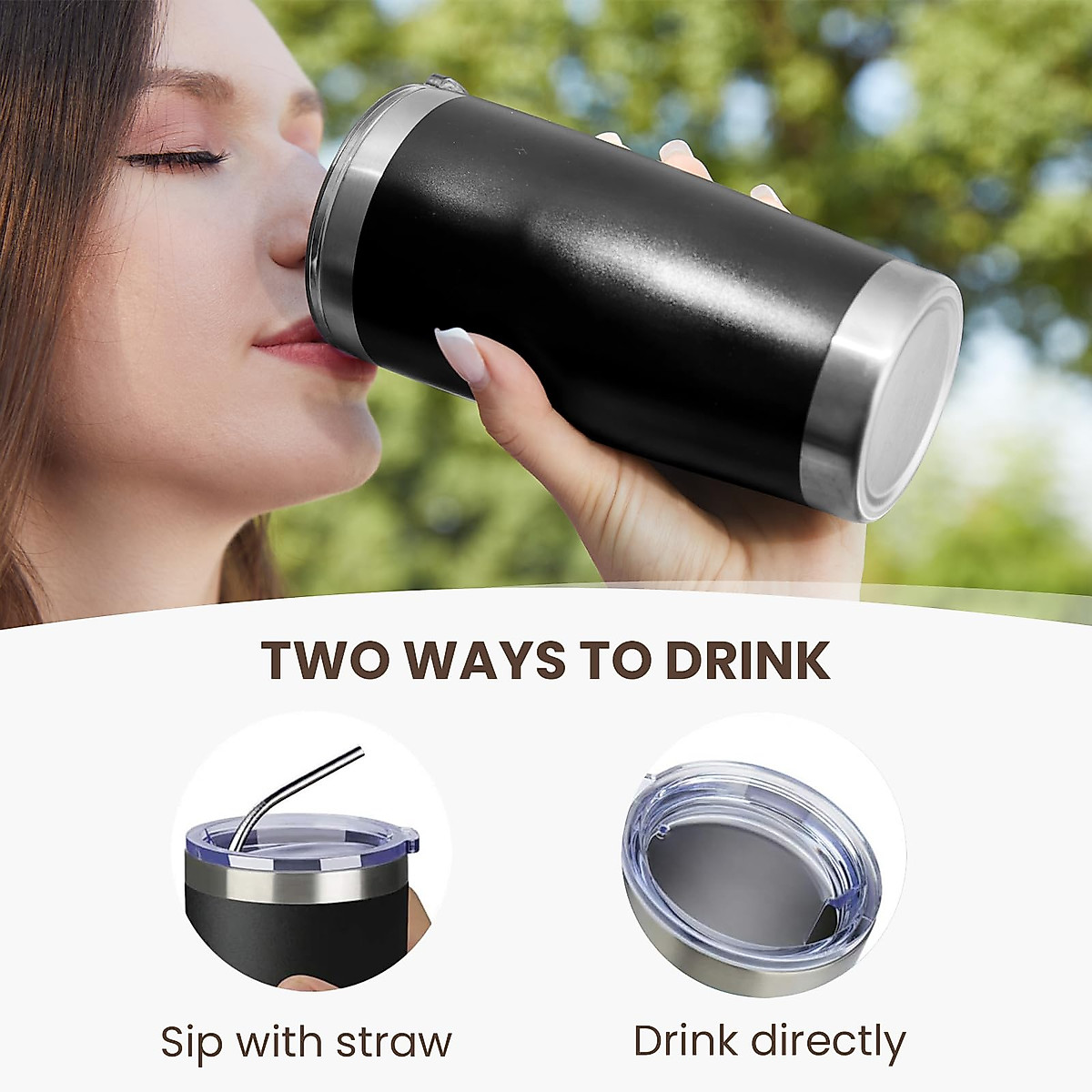 MEWAY 20oz Tumbler 2 Pack Double Wall Vacuum Insulated Travel Mug Bulk, Mix Color Stainless Steel Tumblers with Lid and Straw, Durable Powder Coated Coffee Cups for Cold & Hot Drinks（Mix Color, 2