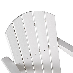 Outsunny Adirondack Chair with Cup Holder, All Weather Patio Chair HDPE Lounger, Fire Pit Seating High Back and Wide Seat for Outdoor, Backyard, Garden, Deck, Lawn, White