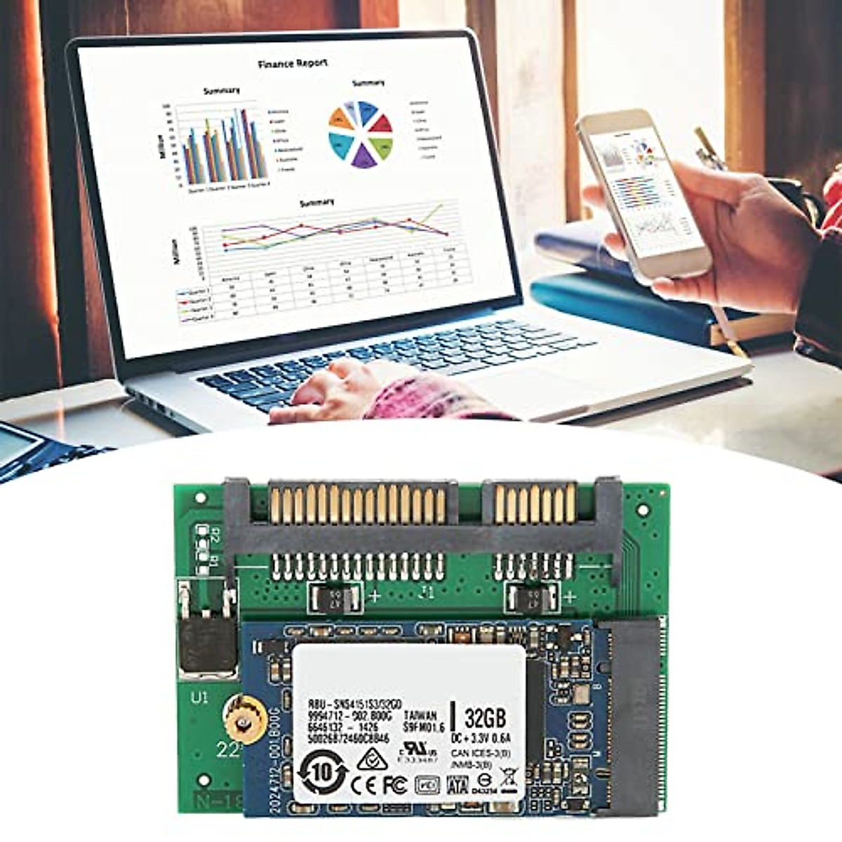 M.2 SSD, M.2 SSD 2 in 1 PCB Adapter Stable and Reliable Home 32GB