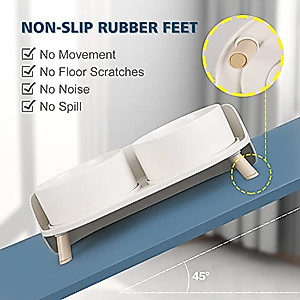 Cat Bowl for Food and Water - Elevated Dog Bowls with Stand - Raised Dog Cat Bowl Set - Double pet Bowl Dish for Small Dog | Cat | Puppy | Rabbit and with Splash Proof Guard for Less Mess