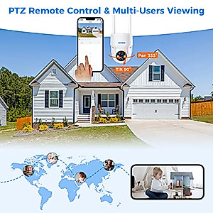 Aomeisi D2 2K Solar Security Camera Outdoor,360°View Pan/Tilt,Two-Way Audio,Easy to Setup,Audible Flashlight Alarm,Motion Alert,SD Slot Cloud Storage,Tech Support,Work with Alexa Google Home,CloudEdge