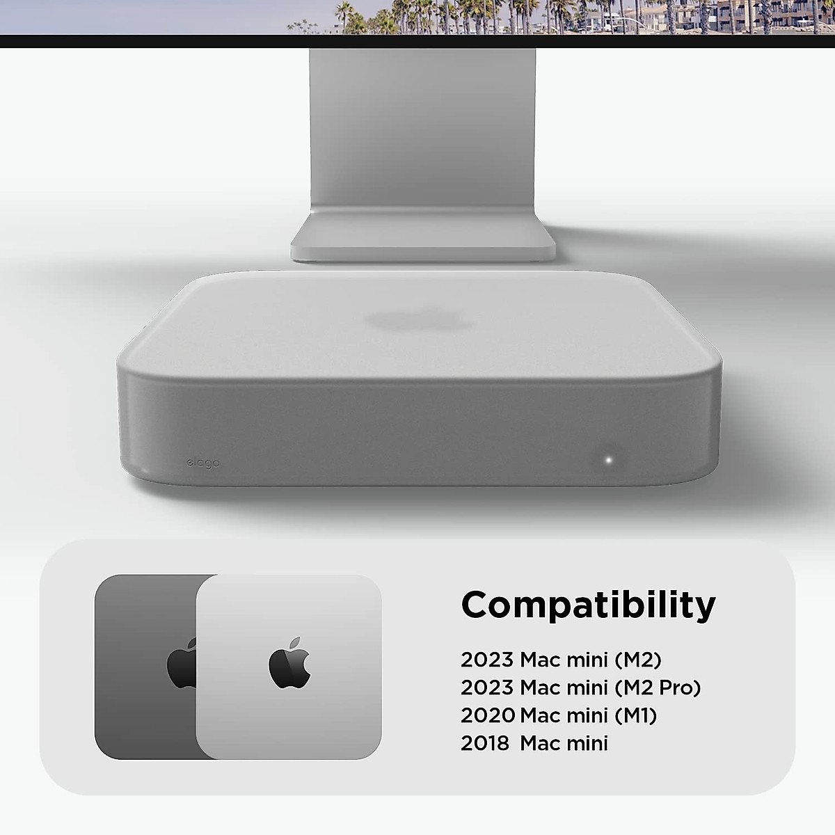 elago Case Compatible with Mac Mini M2, M2 Pro 2023 /M1 2020/ Mac Mini 2018 (Dark Grey) - Precise Cutout, Shock Resistant, Protection