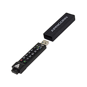 Apricorn Aegis Secure Key 3 NX 32GB 256-Bit Encrypted FIPS 140-2 Level 3 Validated Secure USB 3.0 Flash Drive, ASK3-NX-32GB, black