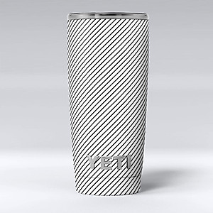 Design Skinz Slate Black Slanted Lines with Translucent Backing - Skin Decal Vinyl Wrap Kit Compatible with The Yeti Rambler Cooler Tumbler Cups