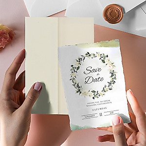 A7 ivory Invitation 5x7 Envelopes - Self Seal, Square Flap,Perfect for 5x7 Cards, Weddings, Birthday, invitations, Graduation, Baby Shower, 5.25 x 7.25 Inches , 100 Pack, ivory