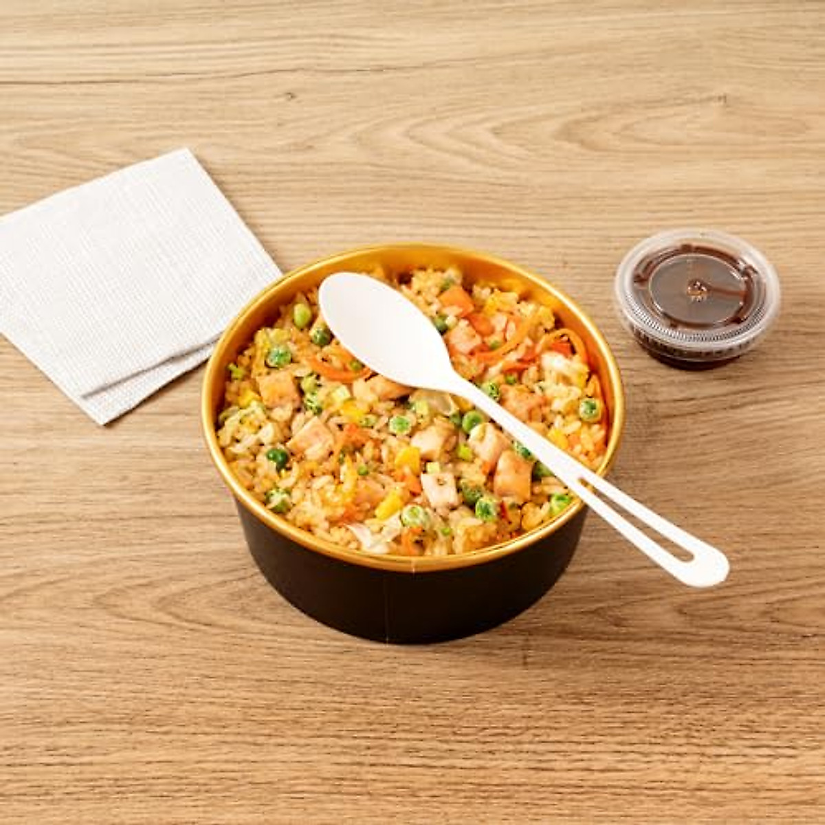 Restaurantware Foil Lux 25.3 OZ Take Out Container, 50 Insulated Foil Lining Food Container - Greaseproof, Stackable, Black Paper To Go Food Container, For Hot Or Cold Foods, Lids Sold Separately