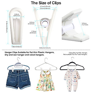 20Pcs Laundry Clips,Washing Line Pegs,Windproof,Hanger Clips for Baby's Flat Thin Clothes Hangers,Chip Clips,Multi Purpose Clips for Kitchen Food Package,Photos,Crafts,Display Artwork Clothespin,White