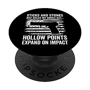 Sticks And Stones Hollow Points - 9mm .22 .45 Funny Pistol PopSockets Swappable PopGrip