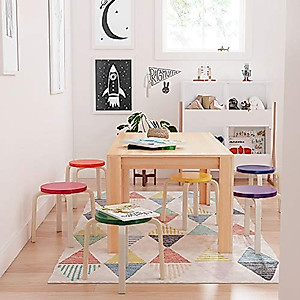 ECR4Kids Bentwood Stackable Stools, Classroom Furniture, Assorted, 6-Piece