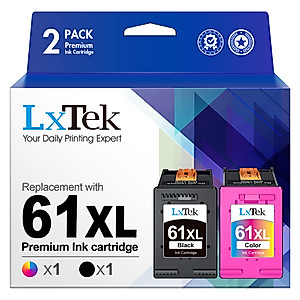 LxTek Remanufactured Ink Cartridge Replacement for HP 61XL 61 XL to Compatible with Envy 4500 5530 5535 Deskjet 2540 1010 Officejet 4632 4634, High Yield(1 Black,1 Tri-Color, 2 Pack)