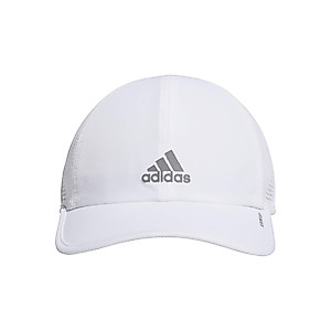 adidas Women's Superlite 2 Relaxed Adjustable Performance Hat, White/Silver Reflective, One Size