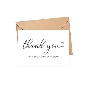 Thank You For Raising The Man Of My Dreams Wedding Day Card - Mother In Law To Be Gift From Bride For Grooms Parents