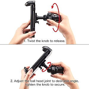 iKross Universal Car Tablet Mount Holder Headrest Backseat Extendable Mount Compatible with Apple iPad, iPhone, Tablet, Smartphone, Nintendo Switch with Dual Adjustable Positions