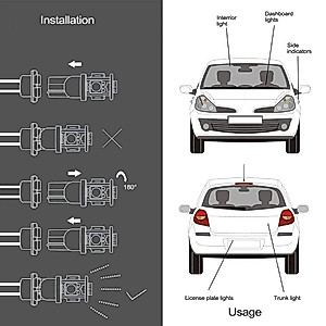 Cheopha T10 T5 Wedge Base LED Bulb 12VDC Landscape Wedge Bulb, 194 168 W5W LED Bulbs for Outdoor Landscape Path Step Deck Lights Warm White 2700k 1W Pack of 6