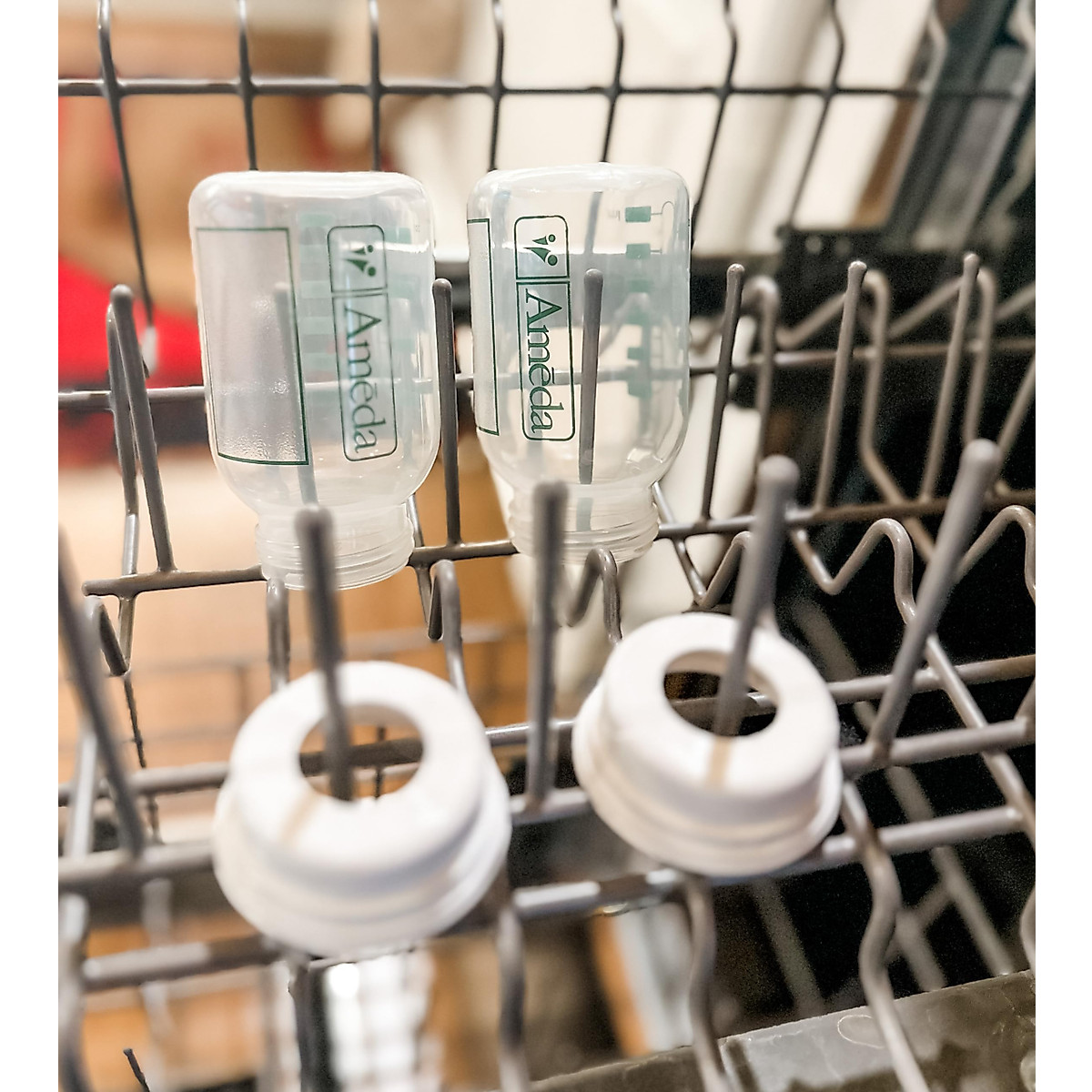 Ameda Breastmilk Storage Bottles with Lock-Tight Cap | 4.4 Ounce Breast Milk Storage Containers for Fridge (4 Count) | Breastmilk Storage Bag Alternative | Breastfeeding Supplies