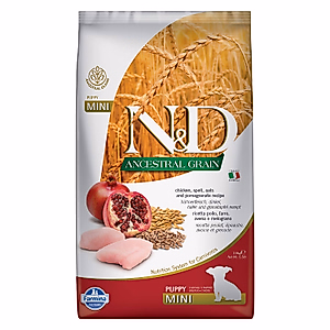 Farmina Natural And Delicious Chicken And Ancestral Low-Grain Puppy Formula Small Bites Dry Dog Food, 5.5-Pound