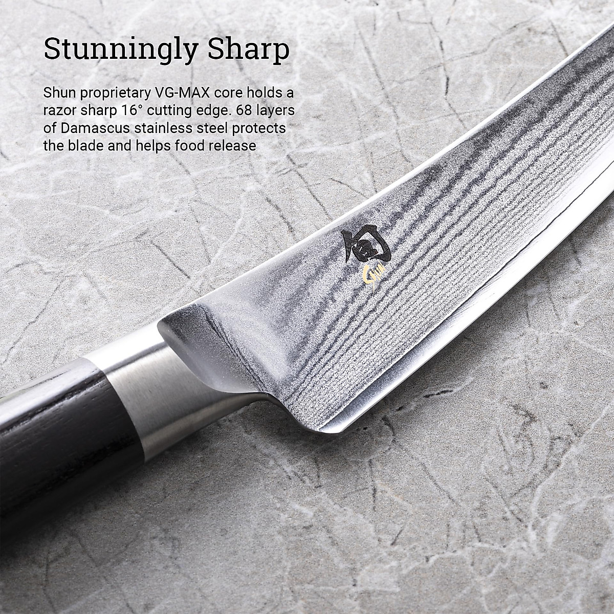 Shun Cutlery Classic Boning & Fillet Knife 6”, Easily Glides Through Meat and Fish, Authentic, Handcrafted Japanese Boning, Fillet and Trimming Knife