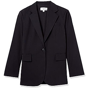 The Drop Women's Ramona Loose Fit Boxy Blazer, Black, XXS