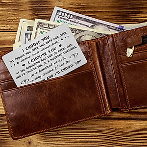 Jzxwan I Choose You Gift, Romantic Christmas Anniversary Card, Meaningful Wedding Day Gift for Groom from Bride, Personalized Marriage Anniversary Valentine's Card, Sentimental Gifts for Men