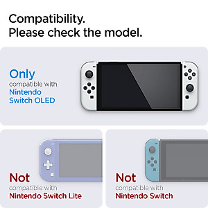 Spigen Tempered Glass Screen Protector [GlasTR EZ FIT] designed for Nintendo Switch (OLED model) - 2 Pack