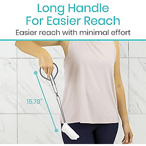 Vive Toilet Wiping Aid Tongs - Self Wiper for Bottom - Self Assist Bathroom Aid for Limited Mobility, Elderly, Pregnancy, Disabled, Shoulder and Back Pain - Long Handled Design - Toilet Accessories