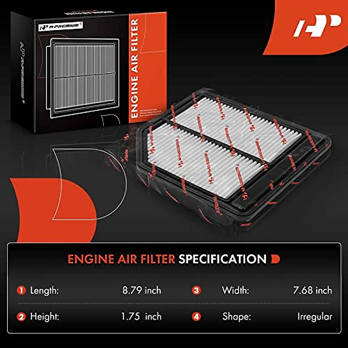 A-Premium Engine Air Filter Compatible with Honda Civic 2006 2007 2008 2009 2010 2011, L4 1.8L, Rigid Panel, Replace# 17220RNAA00