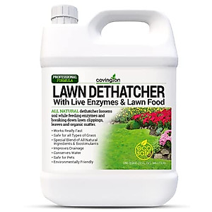 Covington Liquid Lawn Dethatcher, Liquid Aerator Aerating Soil Loosener to Condition Compacted Soil, Humic Grass Thatch Remover Buster, Kid and Pet Safe, 32 Oz
