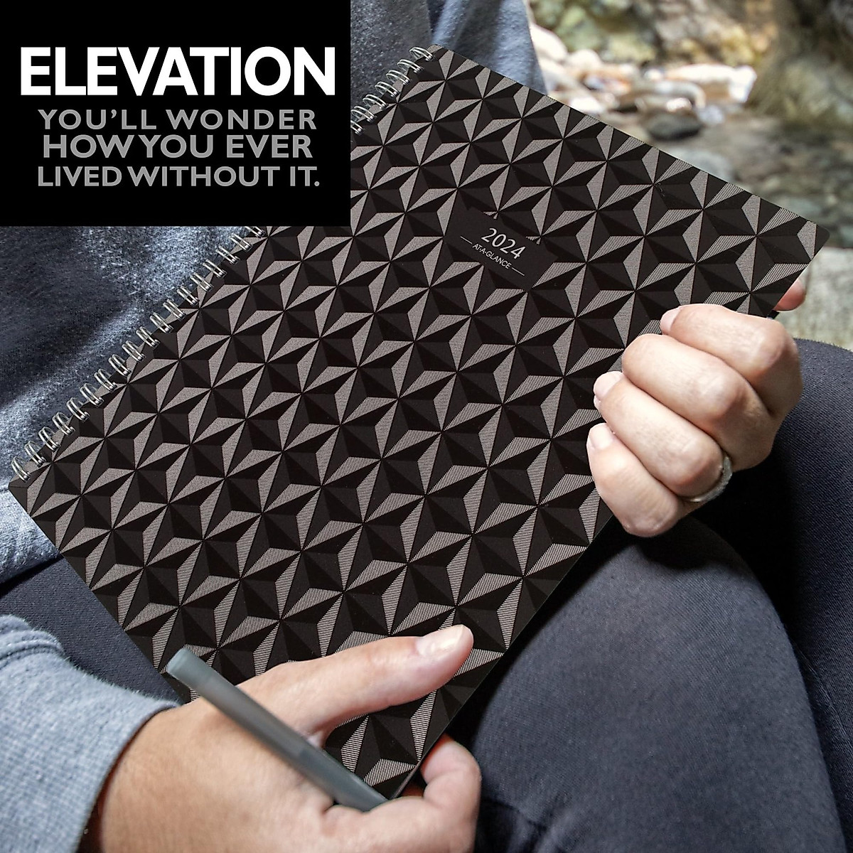 2024-2025 AT-A-GLANCE® Elevation Block-Format 13-Month Weekly/Monthly Planner, 8-1/2" x 11", Black, January 2024 to January 2025, 75950P05