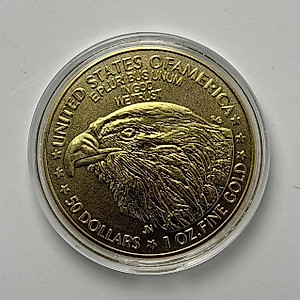 2021-2024 US Coins 1oz The United States Statue of Liberty Gold Plated Coin - American Eagle Coin Commemorative Coin (2024-gold)