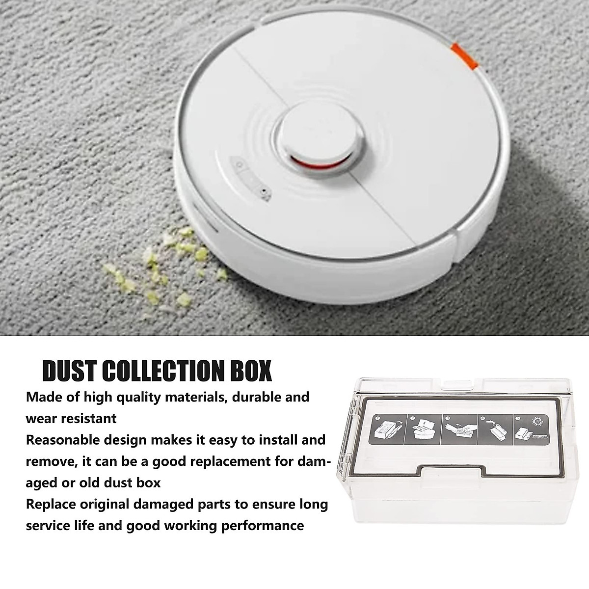 Dust Collection Box for Xiaomi Roborock S7 T7S T7S Plus G10 Floor Sweeping Robot Trash Collection Box Accessories