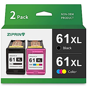 ZIPRINT Remanufactured Ink Cartridge Replacement for HP 61XL 61 Ink Cartridge Combo Pack for HP Envy 5530 Printer Ink Cartridge | HP Officejet 4635 Printer Ink Cartridge (1 Black, 1 Tri-Color 2Pack)