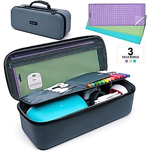 Hard Travel Case for Cricut Joy,Carrying Cases for Cricut Easy Press Mini with 3 Cutting Mats,Waterproof Durable Portable Storage Bag for Craft Pen Set, Cutting Mats and Cricut Joy Accessories