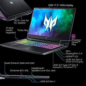 Acer Predator Helios 300 PH317-55-77S4 Gaming Laptop | Intel i7-11800H | NVIDIA GeForce RTX 3070 Laptop GPU | 17.3" QHD 165Hz 3ms IPS Display | 16GB DDR4 | 1TB SSD | Killer WiFi 6 | RGB Keyboard